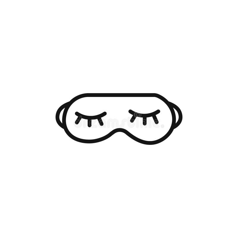 Eye Mask Thin Line Icon Set Stock Vector - Illustration of vector ...