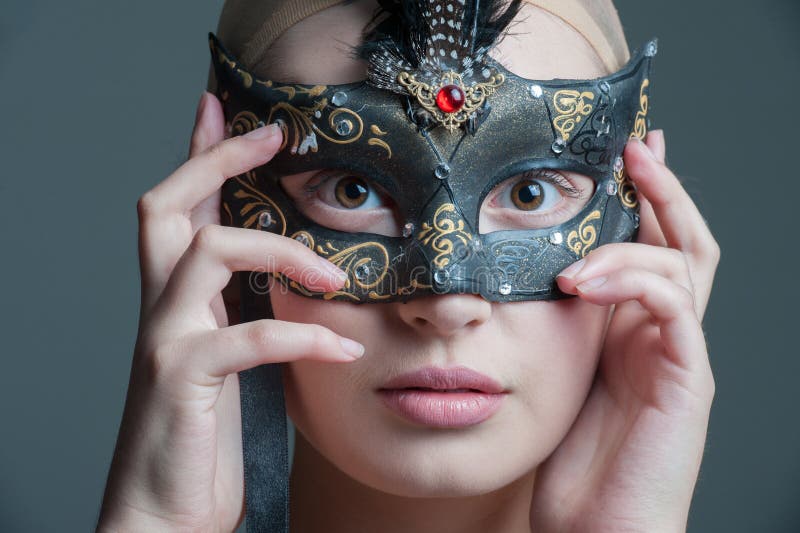 Eye mask stock image. Image of mask, hold, young, girl - 67485501
