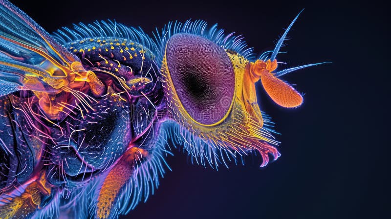 The Eye of Microscopic Insects or Invertebrates Macro Close Up. Stock ...