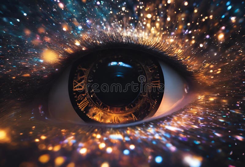 An Eye in the Middle of Space with Stars Surrounding it Stock ...