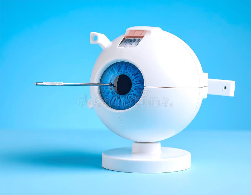 An Eye Model with a Medical Probe Inserted, Symbolizing Ophthalmology ...
