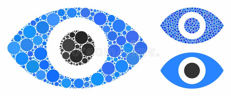 Eye Mosaic Icon of Circle Dots Stock Illustration - Illustration of ...