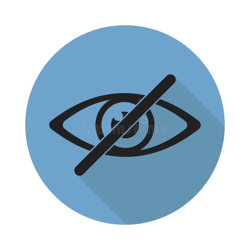 Eye No Sign or Icon Isolated Vector Element. Flat Eye No for Concept ...