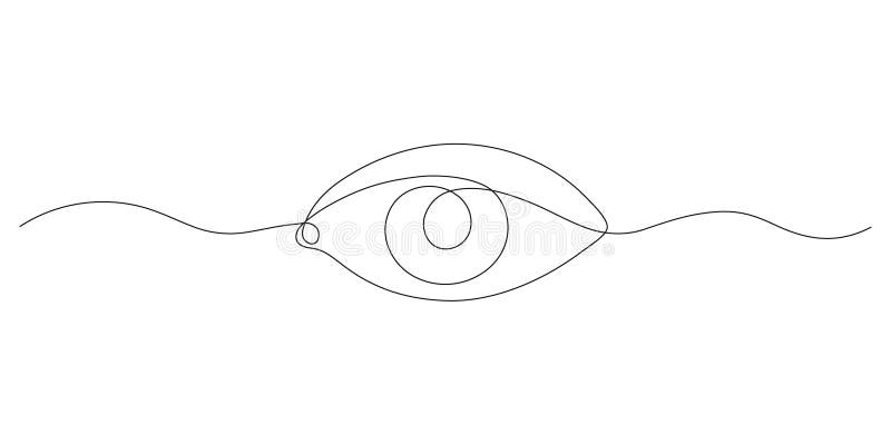 Eye One Art Continuous Line Drawing, Visual Sign. Symbol of Vision ...
