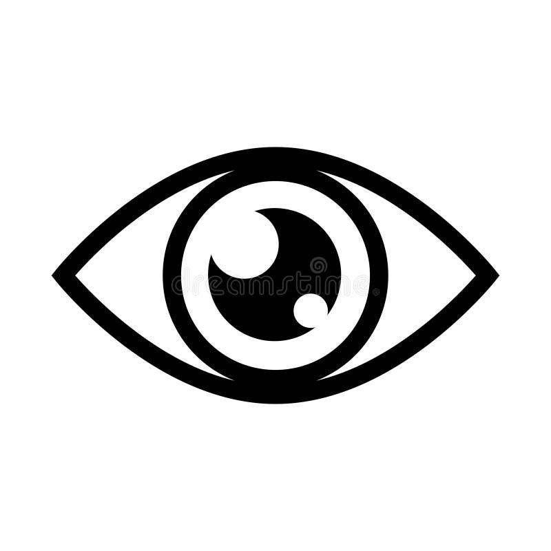 Eye outline icon stock vector. Illustration of white - 161053361