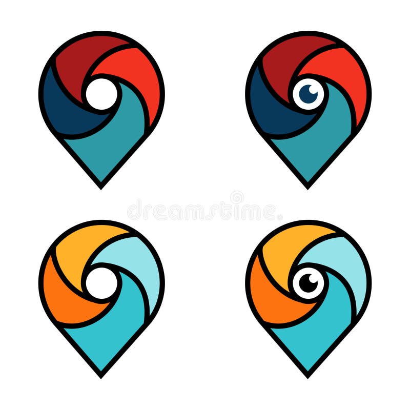 Eye Pin Camera Photograph Pinned Location Map Symbol Stock Vector ...