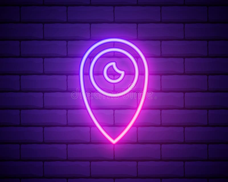 Eye Pin Neon Icon. Elements of Mad Science Set Stock Vector ...