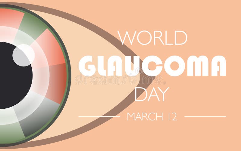 World Glaucoma Day. March 12th. Medical Horizontal Pastel Pink Banner ...