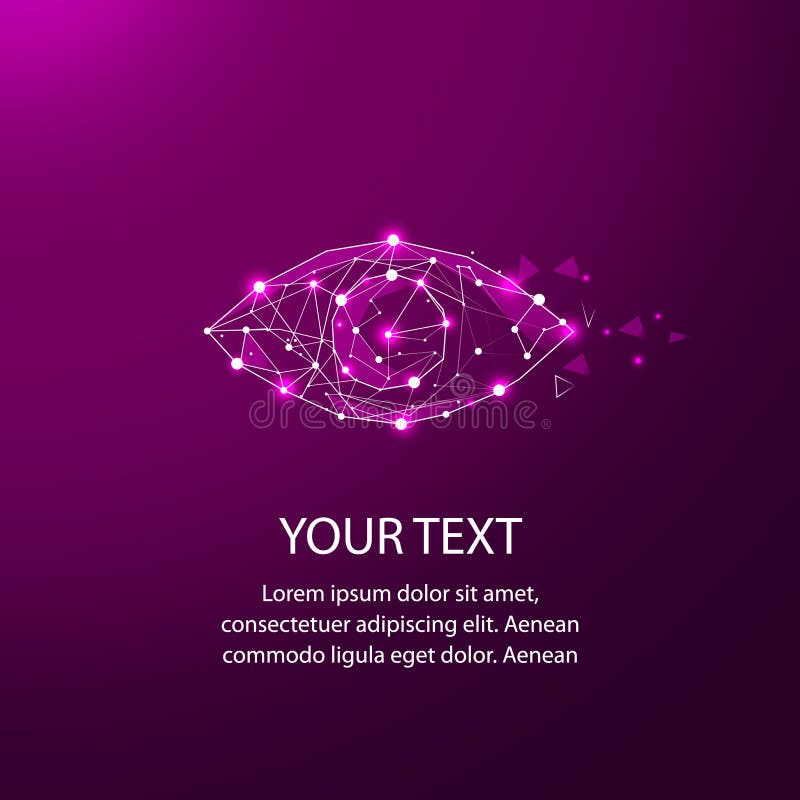 Eye with Polygon Line on Abstract Background. Polygonal Space Low Poly ...