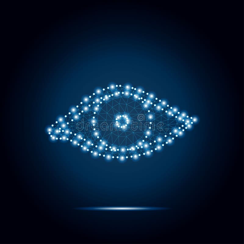 Eye polygon blue stars 2 stock vector. Illustration of human - 111540255