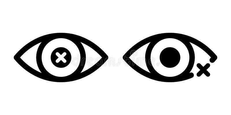 Eye Problem. Blind Icon Set. Stock Illustration - Illustration of ...
