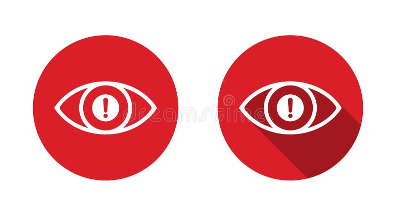 Eye Problem, Vision Pain Icon with Long Shadow. Sore Eyeball Sign ...