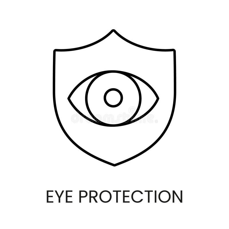 Eye Protection Line Icon Vector with Editable Stroke Stock Vector ...
