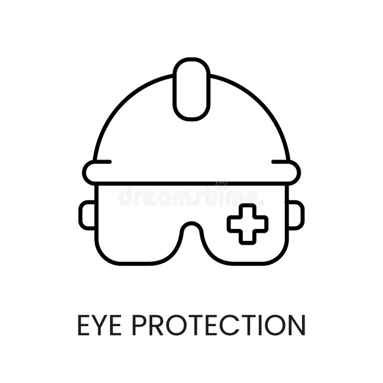 Eye Protection Line Icon Vector with Editable Stroke Stock Vector ...