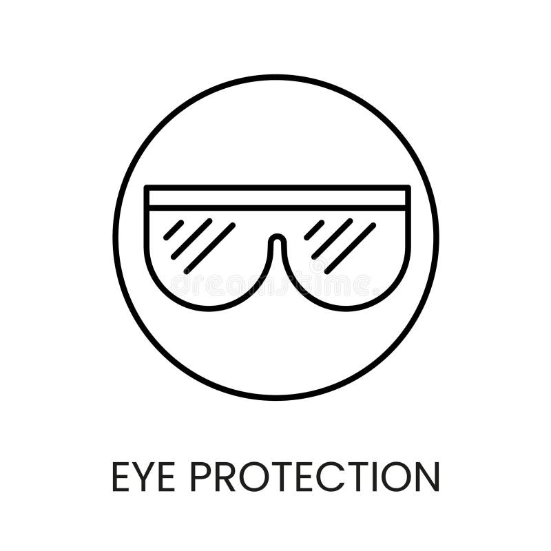 Eye Protection Line Icon Vector with Editable Stroke Stock Vector ...