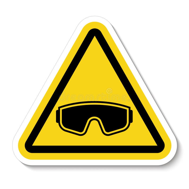 Eye Protection Required Sign on White Background Stock Vector ...