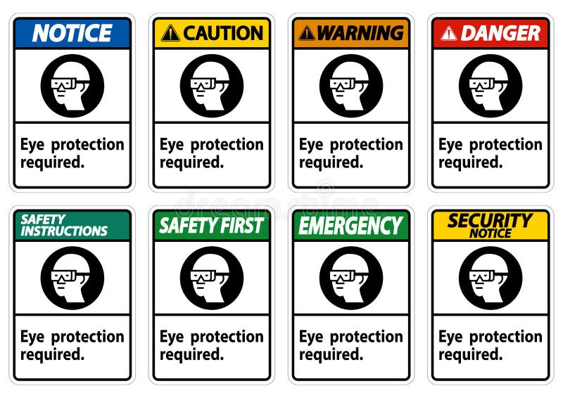 Eye Protection Required Symbol Sign Isolate on White Background Stock ...