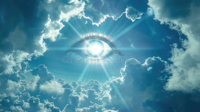 Eye of Providence in the Blue Sky. All-seeing God S Eye Stock ...