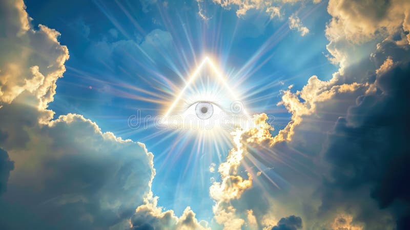 Eye of Providence in the Blue Sky. All-seeing God S Eye Stock ...