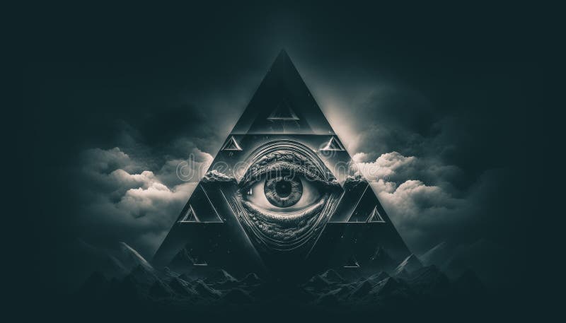 Eye of Providence, Eye Enclosed in a Triangle Stock Illustration ...