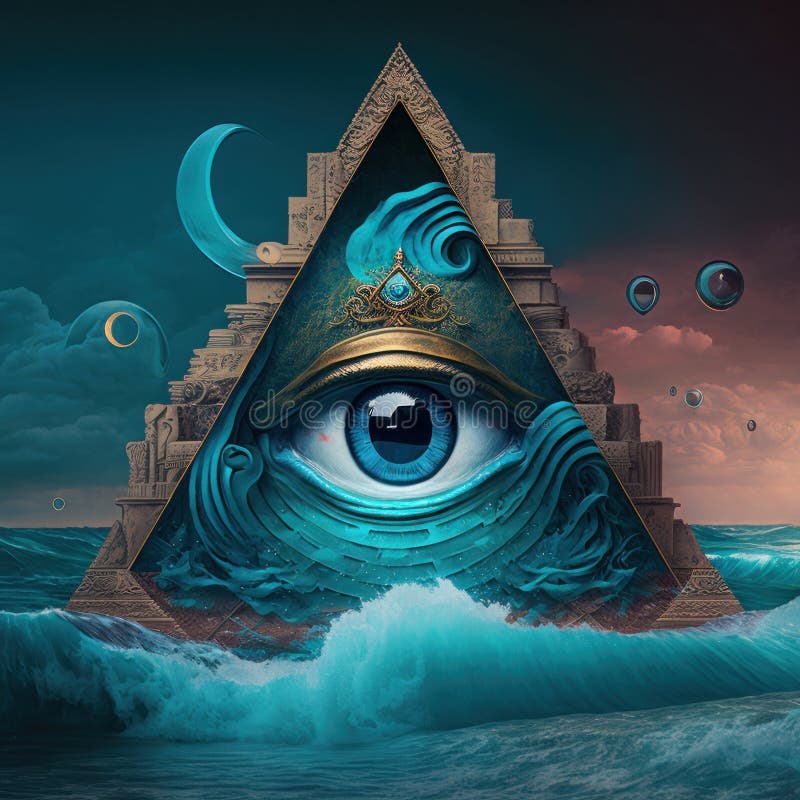 Eye into the Pyramid Design Image Illustration Image Generative AI ...