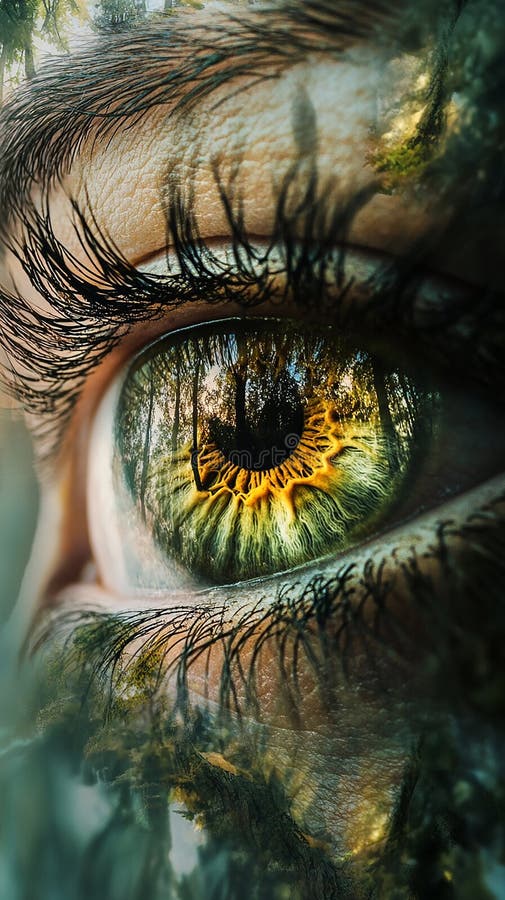 Eye of the Rainforest: a Surreal Connection Stock Illustration ...