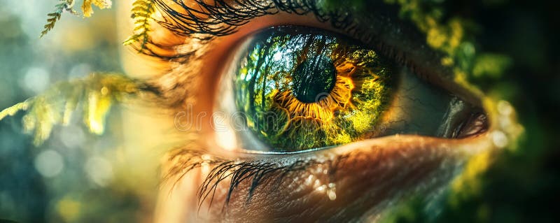 Eye of the Rainforest: a Surreal Connection Stock Illustration ...