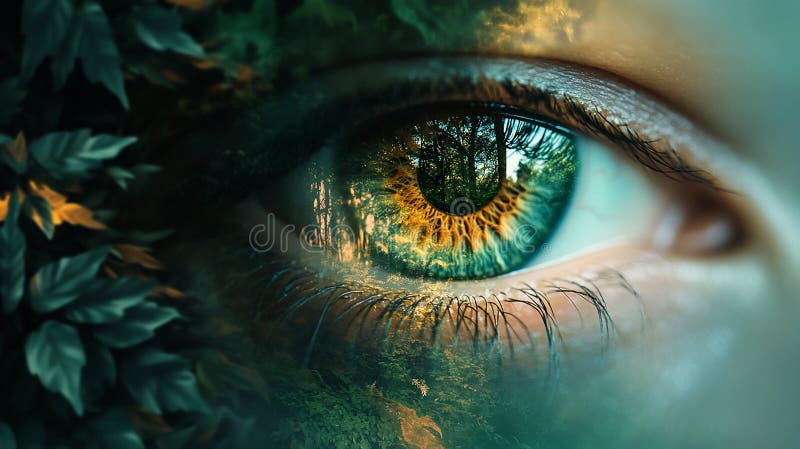 Eye of the Rainforest: a Surreal Connection Stock Illustration ...