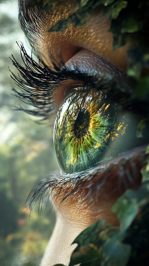 Eye of the Rainforest: a Surreal Connection Stock Illustration ...