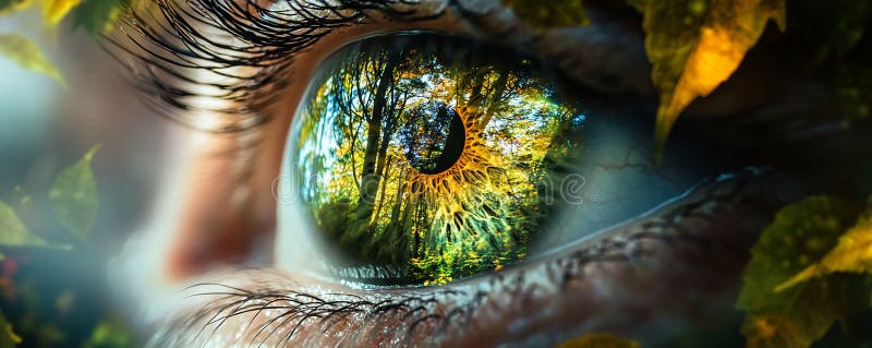 Eye of the Rainforest: a Surreal Connection Stock Illustration ...