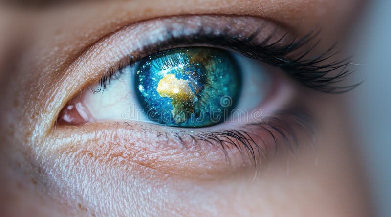 Eye Reflecting Planet Earth Stock Illustration - Illustration of nature ...