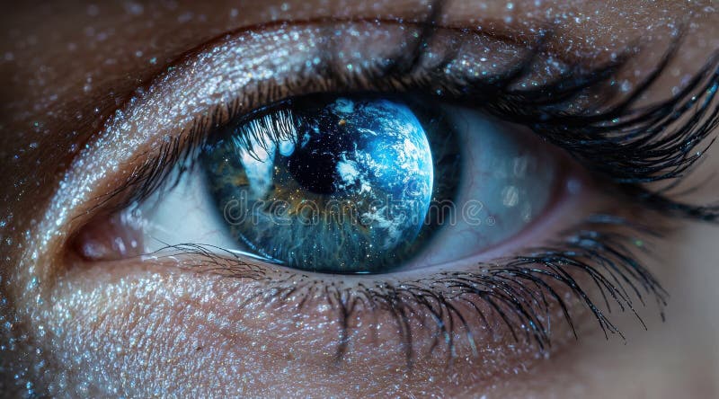 Eye Reflecting Planet Earth Stock Illustration - Illustration of ...
