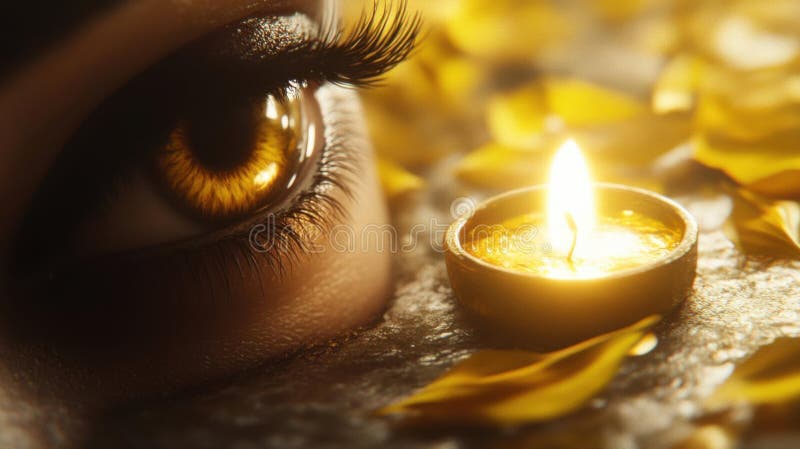 Eye Reflects Candle S Glow, a Moment of Inner Warmth and Contemplation ...