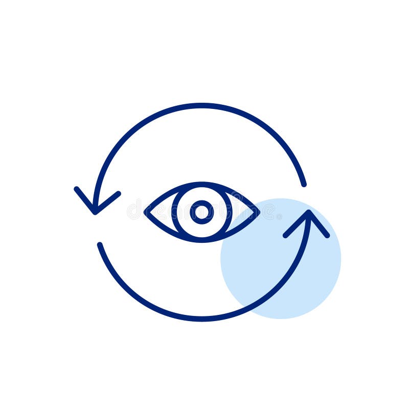 Eye in Refresh Arrows. Real-time Updates, Continuous Monitoring. Pixel ...