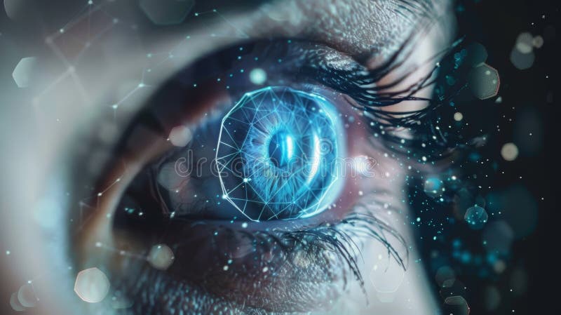 The Eye of a Robot Looking at You Stock Illustration - Illustration of ...