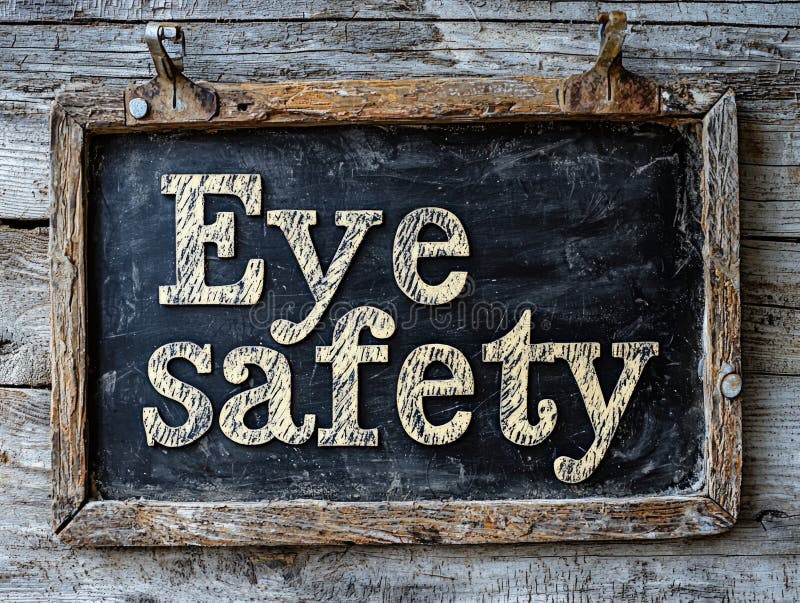 Eye Safety Text Written on a Blackboard Stock Image - Image of letters ...