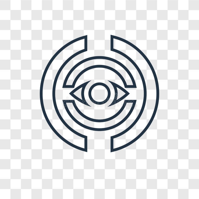 Eye Scan Concept Vector Linear Icon Isolated on Transparent Back Stock ...