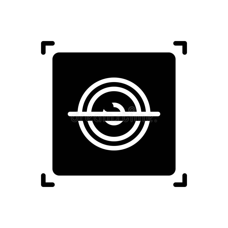 Black Solid Icon for Eye Scan, Eye and Retina Stock Illustration - Illustration of system ...