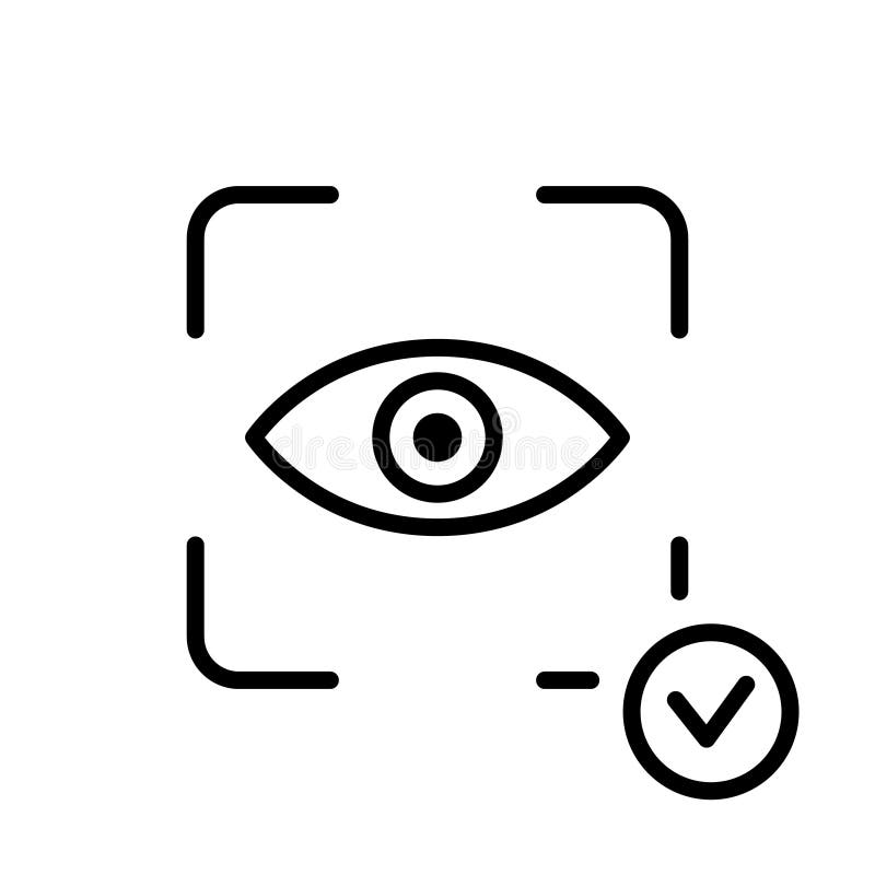 Eye Scan ID Line Icon. Vision Scanning Technology for Security Access ...