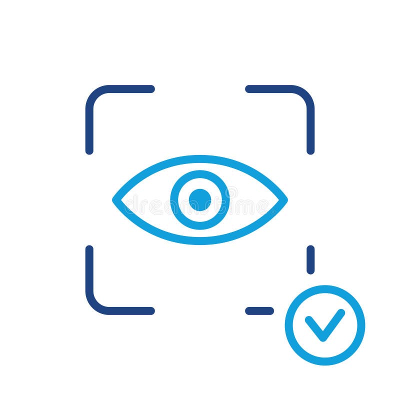 Eye Scan ID Line Icon. Vision Scanning Technology for Security Access ...