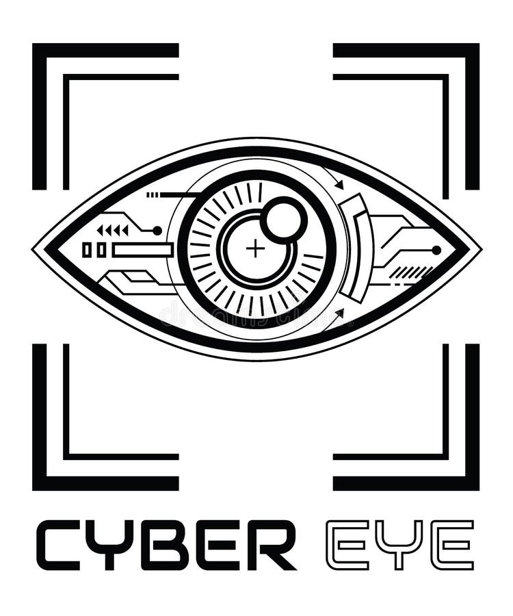 Cyber eye scan vector logo stock vector. Illustration of digital ...