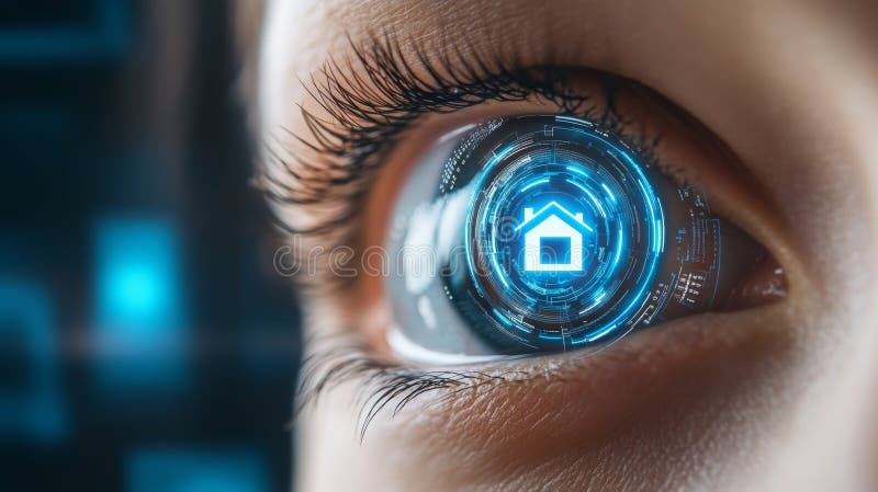 An Eye Scanner or Digital Eye with Binary Code Technology, Network and ...