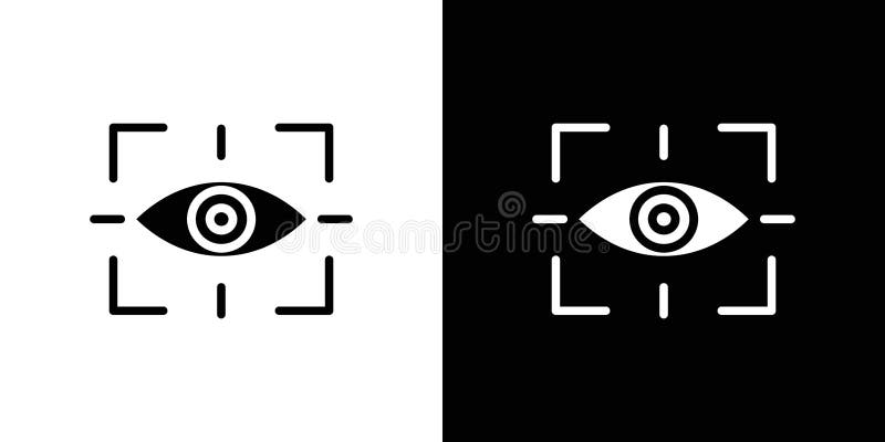 Eye Scanner Icon Logo Set Vector Stock Vector - Illustration of ...