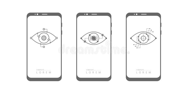 Eye Scanner Logo .Phone Screen.High Tech Eye Scan.Technologies of the ...
