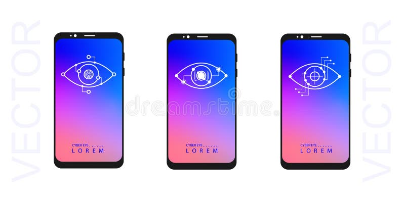 Eye Scanner Logo .Phone Screen.High Tech Eye Scan.Technologies of the ...