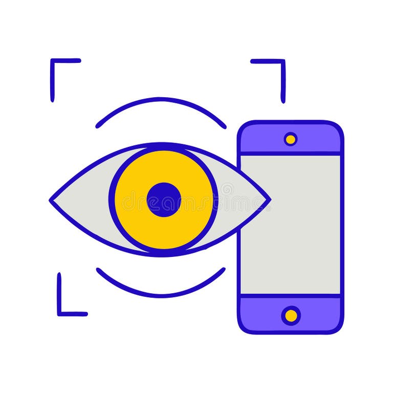 Eye Scanning Biometric Security Illustration Stock Vector - Illustration of cyber, blue: 359720676