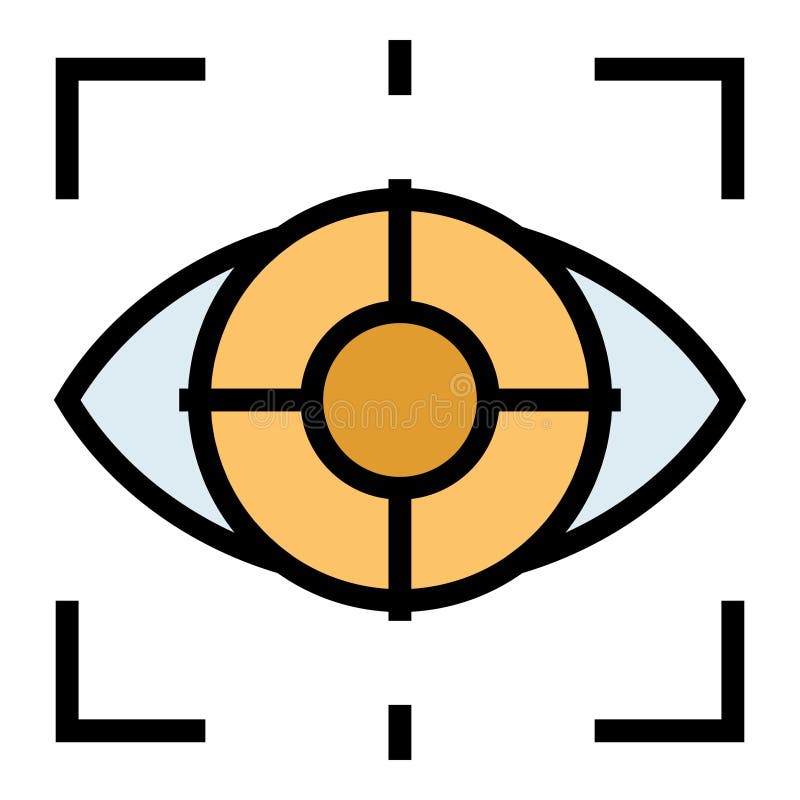 Eye Iris Scan Icon Color Outline Vector Stock Illustration ...