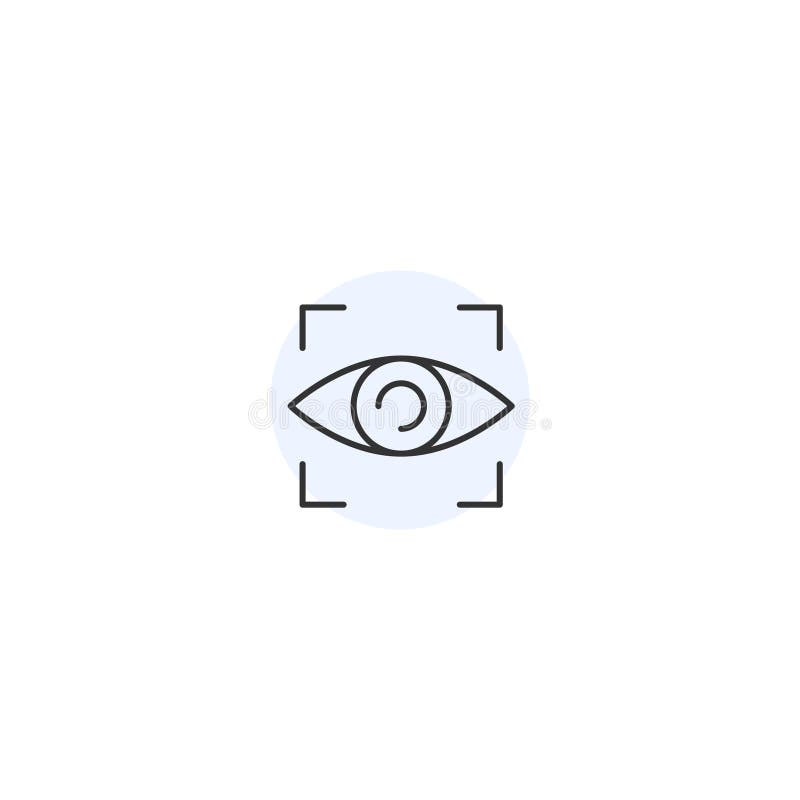 Eye Scanning Visual Identity Line Icon. Biometric Scan Iris Id Security ...