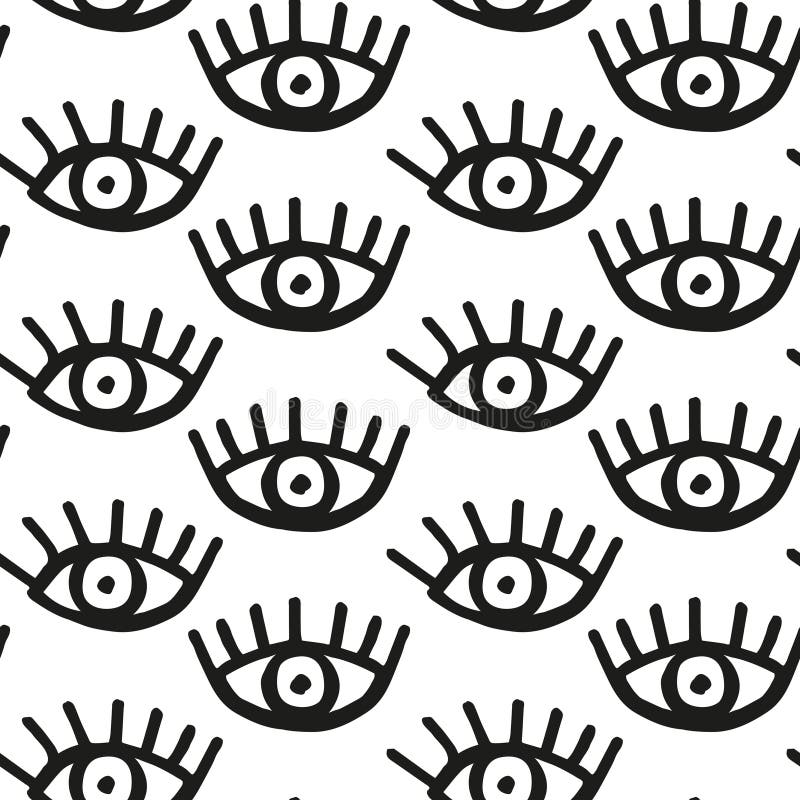 Eye Seamless Pattern Pattern for Fabric Textile or Scrapbook. Hand Draw ...