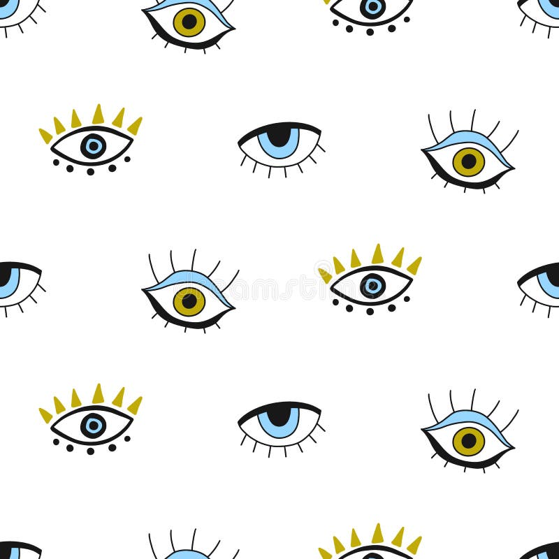 Eye seamless pattern stock vector. Illustration of element - 264322740
